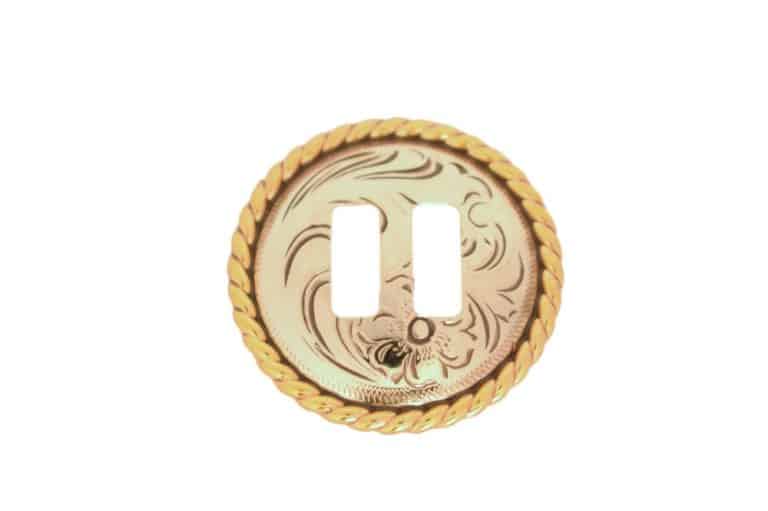 Brass Smooth Slotted Concho 61 | Montana Leather Company