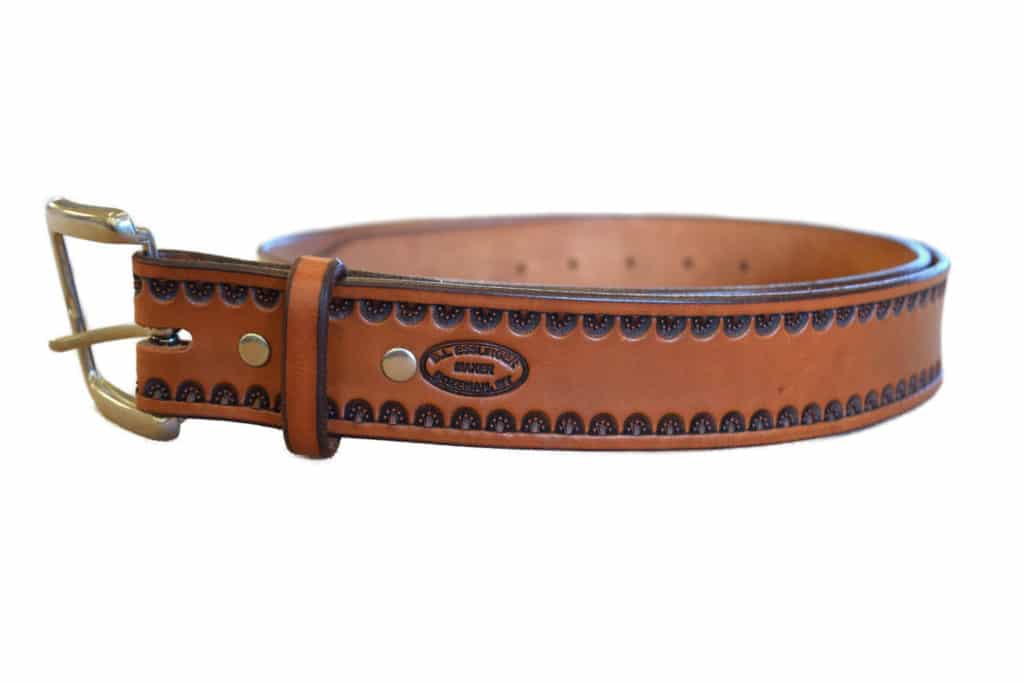 Leather Belt - Stitched Border | Montana Leather Company