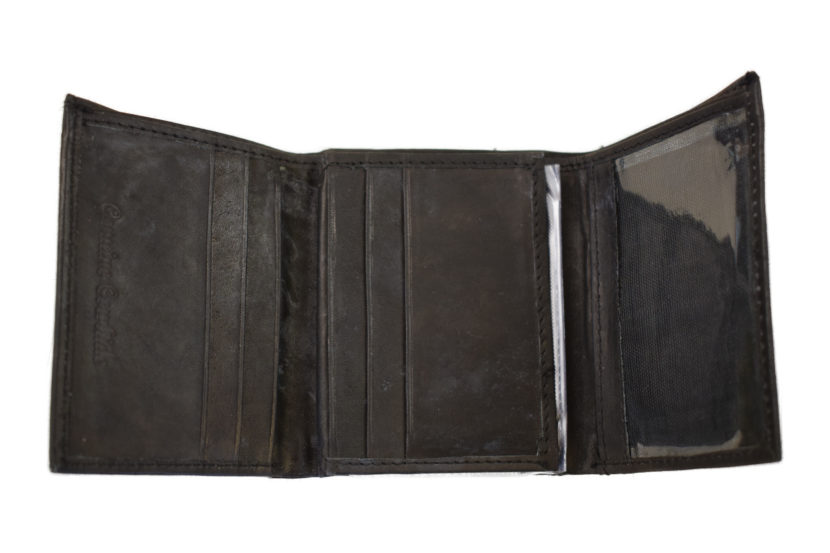 Black Leather Trifold Wallet | Montana Leather Company