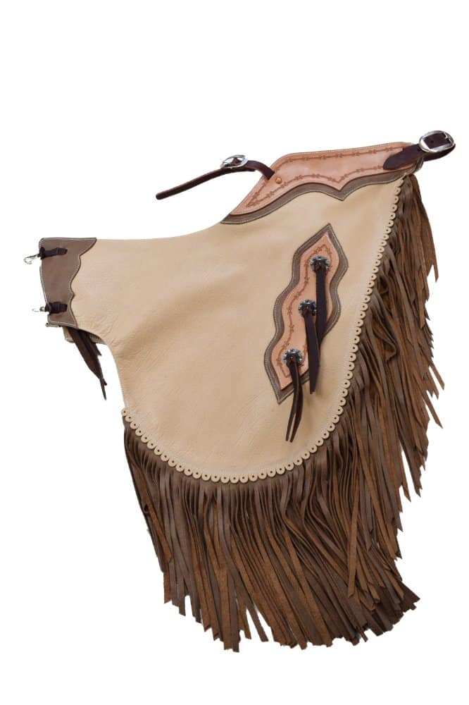 Medium And Light Brown Barbwire Chinks-Montana Leather Company