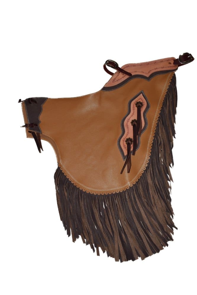 Tan and Brown Barbwire Chinks-Montana Leather Company