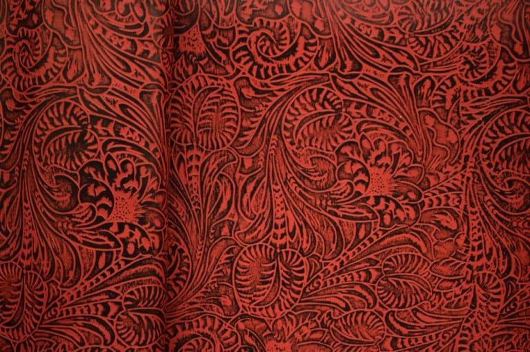 Red Western Floral Leather | Montana Leather Company