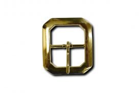 1-1/2" Brass Square Center Bar Buckle | Montana Leather Co.